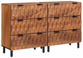 Servírovací skříň 2 ks 60 x 33 x 75 cm Masivní mangové dřevo 3310034