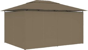 Zahradní altán se závěsy 4 x 3 m taupe 180 g/m² 312232