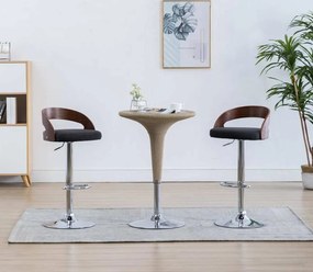 vidaXL Barové stoličky 2 ks ohýbané dřevo [283148] Barva: Tmavě šedá