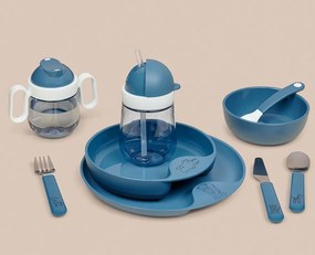 Dětský protiskluzový talíř Mio, 6m+, Mepal, modrý