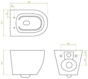 Laveo Desna, závěsná WC mísa Rimless 485x370x320 mm + toaletní sedátko, bílá lesklá, LAV-VMD_600S