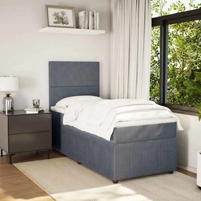 Box spring postel s matrací tmavě šedá 80 x 200 cm samet 3294485