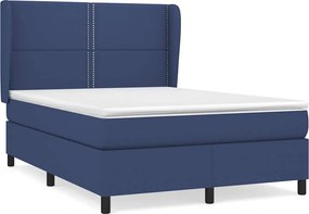 Box spring postel s matrací modrá 140x200 cm textil 3127891