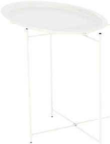 Kondela Příruční stolek s odnímatelným tácem, bílá, RENDER