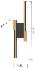 Wofi 4031-206- LED Stmívatelné nástěnné svítidlo PALERMO 11W/230V kaučukovník