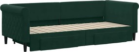 Válenda s přistýlkou a zásuvkami tmavě zelená 80 x 200 cm samet 3197814