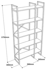 Bílý/zlatý regál 87,5x175 cm Monica – Kalune Design