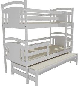 Patrová postel s výsuvnou přistýlkou PPV 006 90 x 200 cm - bílá