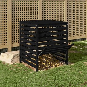 Kompostér černý 82,5 x 82,5 x 99,5 cm masivní borové dřevo