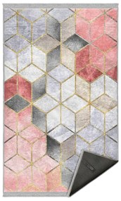 Šedo-růžový pratelný koberec běhoun 80x200 cm – Mila Home