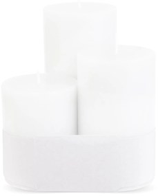 Vonná svíčka lino blanco klasická bílá válec 3 kusy 131210