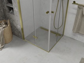 Mexen Lima Duo sprchový kout se skládacími dveřmi 90 x 90 cm, čiré sklo-zlatý profil, 856-090-090-50-00-02
