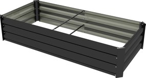 Obdélníková zahradní pěstební skříň Outsunny z oceli se bezpečnostním okrajem a otevřeným dnem, rozměry 150D x 70Š x 30V cm, černá
