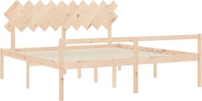 Postel s čelem pro seniory 200x200 cm masivní dřevo 3195566