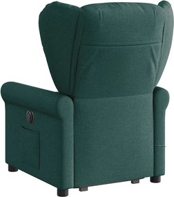 Elektrické zvedací masážní polohovací křeslo zelené textil 3303410
