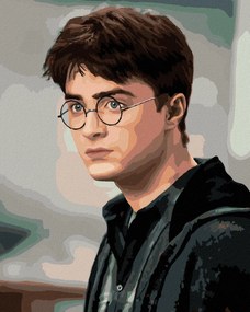 Malování podle čísel portrét zahleděný harry potter, 40x50 cm, vypnuté plátno na rám