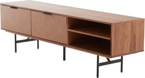 TV stolek v dekoru ořechu v tmavě přírodní barvě 180x51x40 cm Duvberg – Jotex
