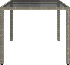 Zahradní stůl 150 x 90 x 75 cm tvrzené sklo a polyratan šedý 316708