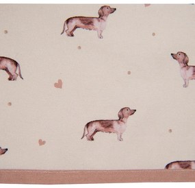 Bavlněná čtvercová utěrka s jezevčíkem Dachshund Love – 50x70 cm