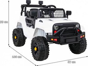 Ramiz Autíčko Jeep Dark Night na baterie pro děti bílé + pomalý start + EVA kola + LED audio