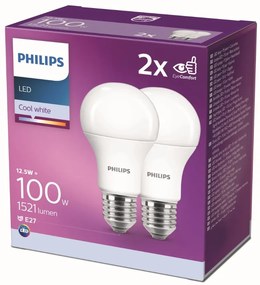 Led žárovka philips led 12.5-100w, e27 4000k, 2ks