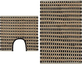 Koupelnová předložka z juty 160 x 230 cm přírodní a černá 133220