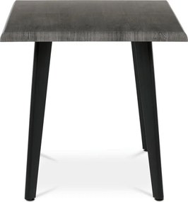 Stůl jídelní, 130x80x75 cm, MDF deska, dekor šedý dub, kov, černý lak
