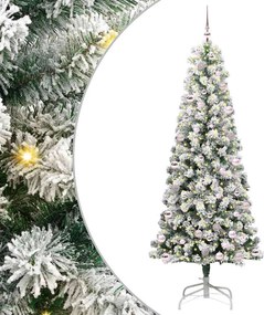 Umělý Skládací Vánoční Strom 300 LED Zelená a bílá 240 cm 3395615