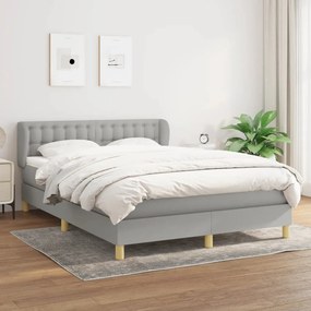 Box spring postel s matrací světle šedá 140 x 190 cm textil 3127117