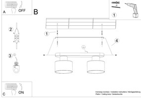 Stropní svítidlo Savar, 2x černé kovové stínítko
