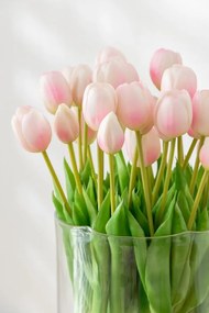 Kytice 7ks světle růžových realistických tulipánů Tulips - 45cm