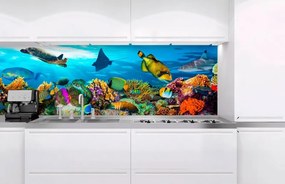 Samolepící fototapeta do kuchyně - Korály a ryby v oceánu, 180x60cm, 092