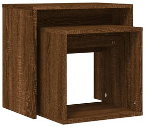 Hnízdové konferenční stolky 2 ks hnědý dub kompozitní dřevo - Default Title