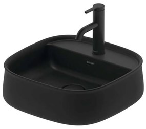 Duravit Zencha - Umyvadlo na desku 42x42 cm, bez přepadu, otvor pro baterii, DuraCeram, WonderGliss, antracit mat 23744213711