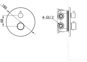 Sapho sprchová baterie podomítková termostatická box 2 výstupy černá matná RH396B