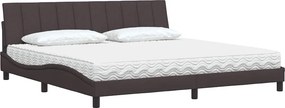 Postel s matrací Hanko tmavě hnědá 200 x 200 cm textil 3310555