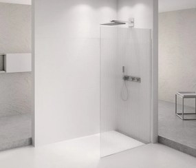 Polysan Architex Chrom walk-in sprchová zástěna 86 x 210 cm chrom sklo Flute vlnky AXC90FL