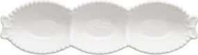 Bílá porcelánová mistička s perličkovým okrajem a motýlky Butterfly - 25*7*3 cm