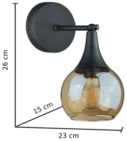 Nástěnné svítidlo STAR 1xE27/60W/230V černá/kouřová béžová