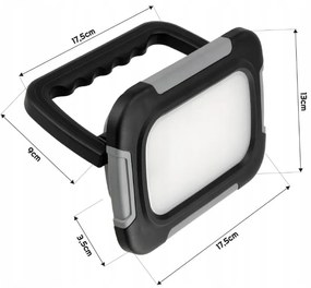 BERGE LED reflektor aku - přenositelný - 10W - 700lm
