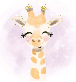 Plakát zvířátka žirafka - Obraz, Plakát Velikost: A3 - 29,7x42 cm, Volba rámu: bez rámu, Dekorace: s dekoracemi