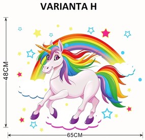 Samolepky na zeď - jednorožci, více variant Varianta: Varianta H