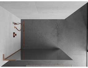 Mexen Kioto L, sprchová zástěna Walk-In 120 x 200 cm, 8mm sklo vzor zrcadlo, měděný matný profil, 800-120-103-65-50