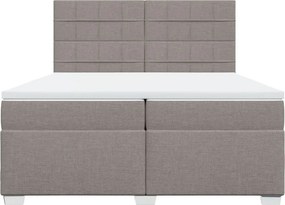 Box spring postel s matrací taupe 200x200 cm textil 3292899