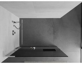 Mexen Kioto+ L, sprchová zástěna Walk-In s poličkou a věšákem 80 x 200 cm, 8mm šedé sklo, chromový profil, 800-080-123-01-40