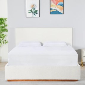 Postel s roštem a úložným prostorem, 160x200, bílá, NUVOLA