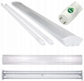 BERGE Hermetické svítidlo MIRO MILK 2x120 + 2x LED trubice studená bílá