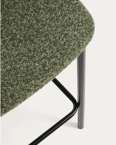 Tmavě zelená čalouněná barová židle (výška sedáku 65 cm) Ciselia – Kave Home