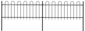Zahradní plot s obloukem nahoře ocelový 359 x 80 cm černý