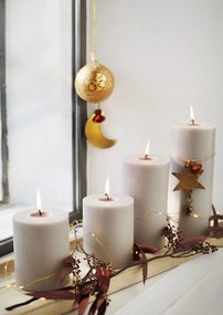 MADAM STOLTZ Závěsná vánoční dekorace Star Antique Gold, zlatá barva, kov